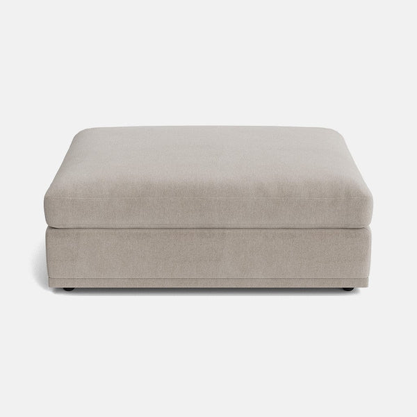 Edgware Luxe Chenille Footstool - Pale Linen | Sofa Club®