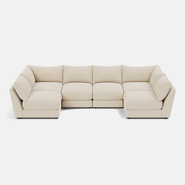 The Dreamer Soft Linen Look XL U Shape Open End Sofa - Soft Dusk | Sofa ...